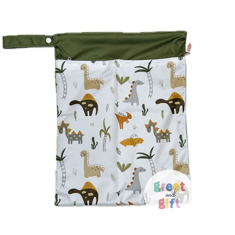 Personalized Wet Bag - Design 93 Green Dinoland | Greet And Gift Singapore